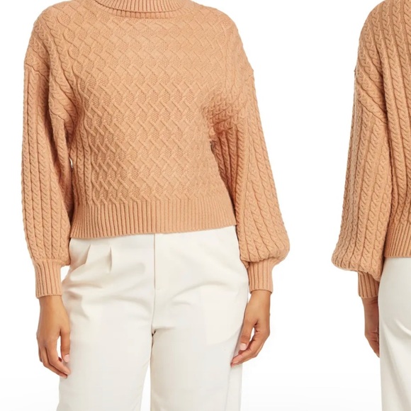 T Tahari | Sweaters | Stitch Turtleneck Sweater Color Caramel Size M ...